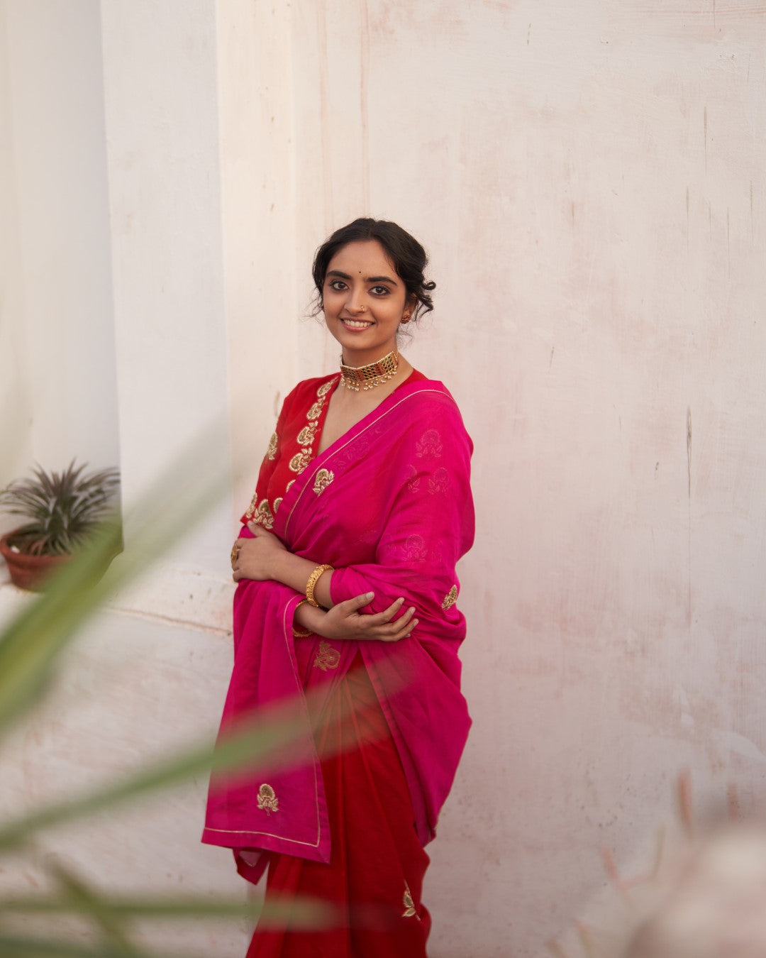 Gulabi Rani Zardosi Saree – labelearthen