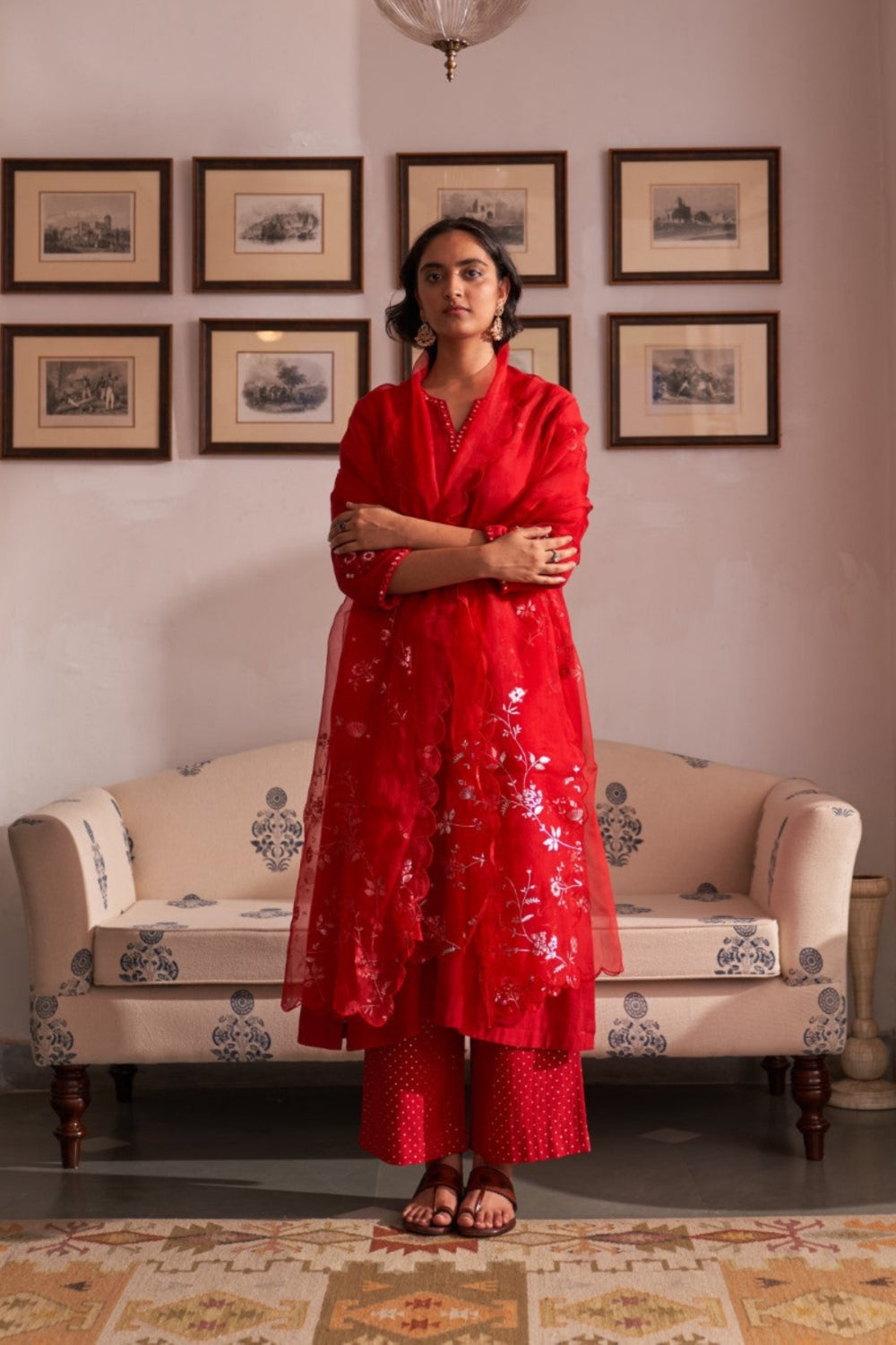 Laal guchha sitara kurta set – labelearthen